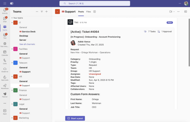 Tikit | Microsoft Teams Ticketing System, Help Desk Software